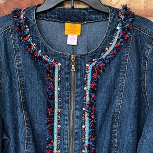 Ruby Rd. | Jackets & Coats | Ruby Rd Size 6w Jacket Embellished Zip Up ...